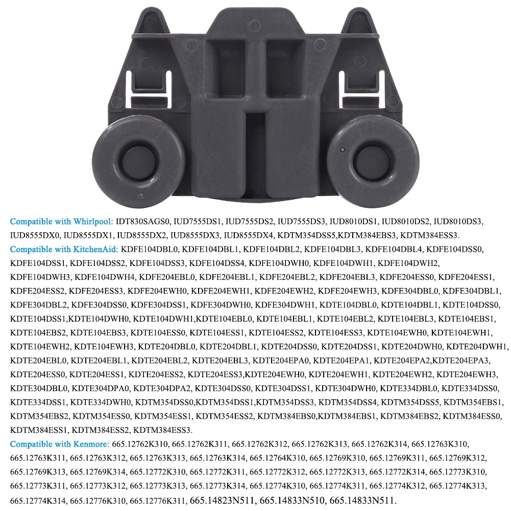 W10195417 Dishwasher Wheels Lower Dish Rack Wheel, Compatible for Whirlpool Kenmore Kitchenaid, Replaces AP4538395, AH2579553, PS2579553, WPW10195417, EA2579553