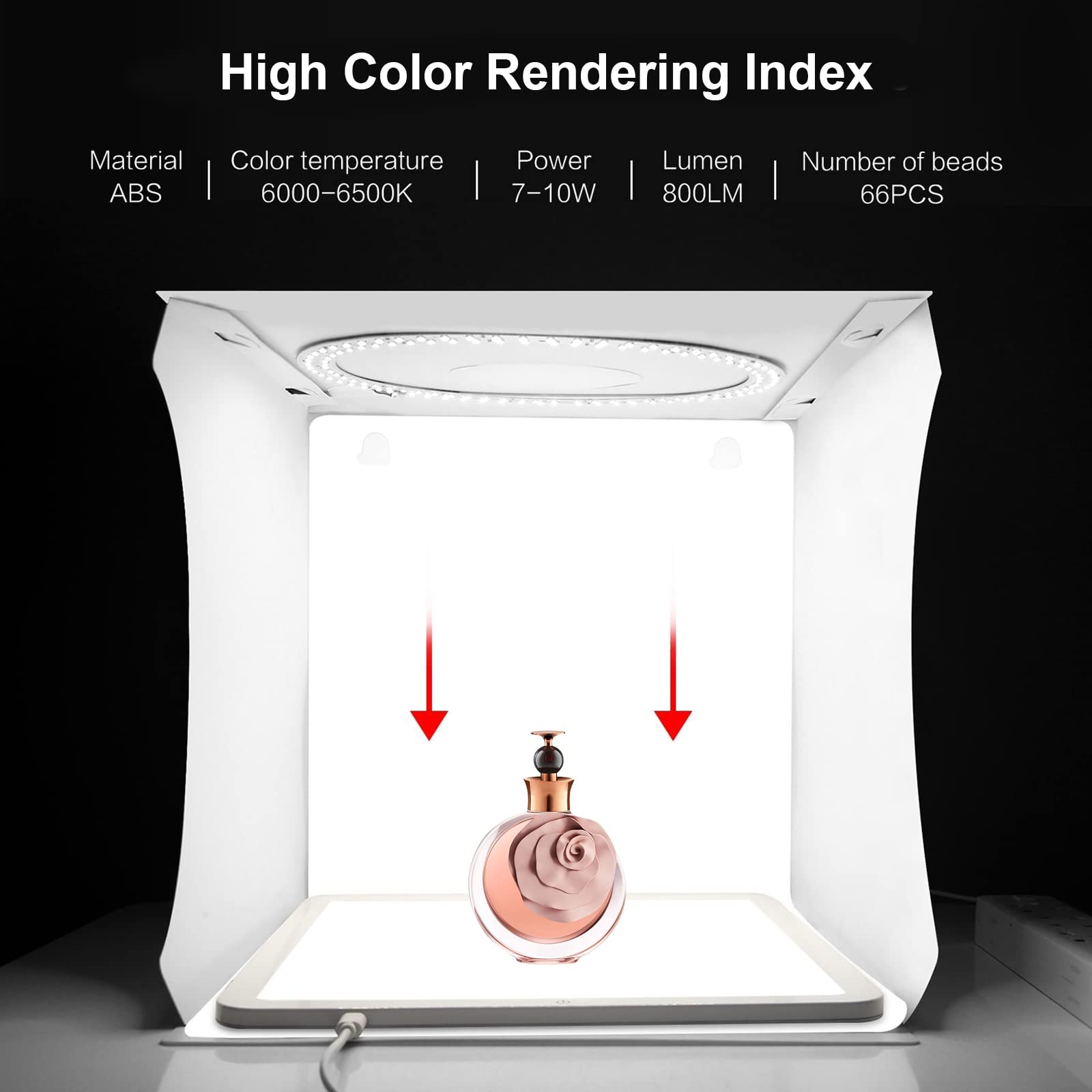 PULUZ 29cm Photography Shadowless Light Panel Ultra Bright LED Fill Light Background Panel Touch Bottom Light Photo Box Light with USB-C Power Suitable for Jewelry Cosmetic Handicraft Shooting