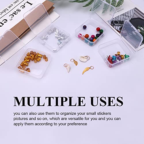 13Pcs Beads Storage Containers Box, Mixed Sizes Clear Plastic Storage Cases with Hinged Lid, Empty Plastic Boxes for Jewelry, Earring, Rings, Keys, Coins, Easy to Distinguish(Clear)