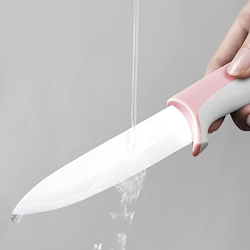 YUSOTAN Ceramic Paring Knife - 4-Inch with Sharp Ceramic Blade and Unique Hippopotamus Cover - Handle Fruit and Vegetables Kitchen Knife (Pink)