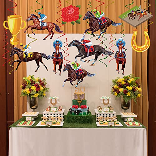 Kentucky Derby Hanging Swirls Party Decorations - Horse Racing Derby Race Hanging Cutouts Whirls Ceiling Supplies Decor