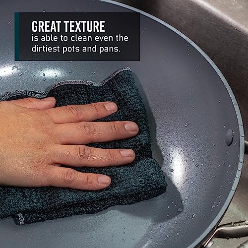 Country Cottons Old Fashion 100% Cotton Dishcloths - Set of 4 Mixed Colors - 2 Teal /2 Natural -11" x 11"