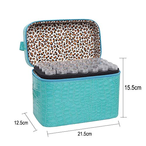 84 Slots Diamond Embroidery Box PU Diamond Painting Accessory Storage Case Container DIY Art Craft Jewelry Beads Sewing Pills Organizer Holder Clear Plastic Beads Cross Stitch Zipper Storage Bag Boxes