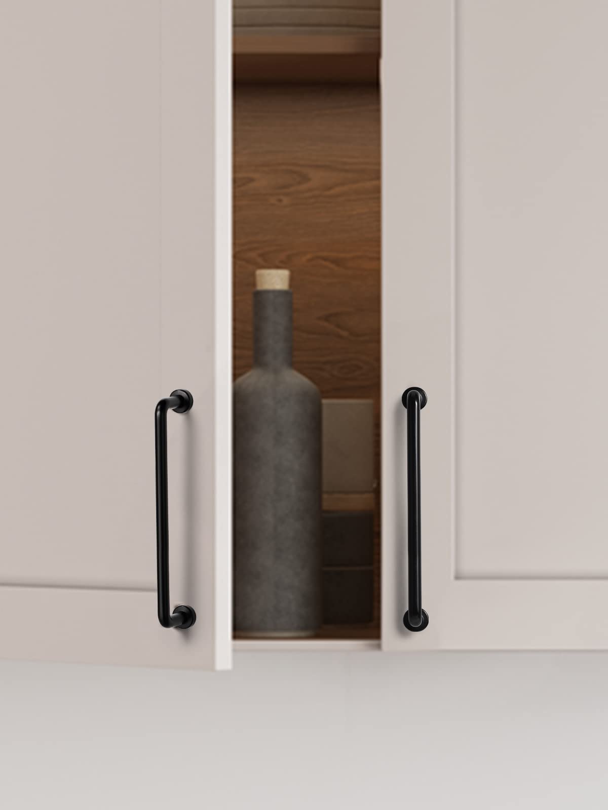 JIASENBAO Black Cabinet Bar Pulls 5" Hole Center 5 Pack Classic Modern Matte Drawer Handles Kitchen Cupboard Bathroom Dresser Cabinet Hardware