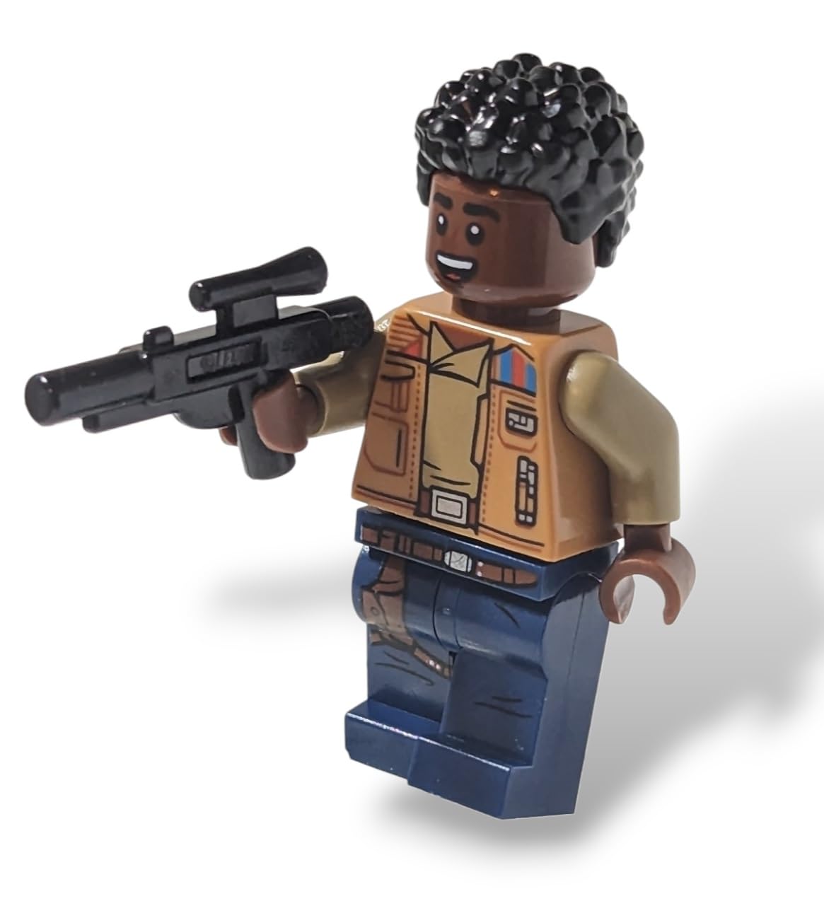 LEGO Minifigure - Rebel Finn (75176) with Blaster Last Jedi Figurine with Dual Sided Smiling/Scared Head Pattern Tan Jacket - Ages 8+