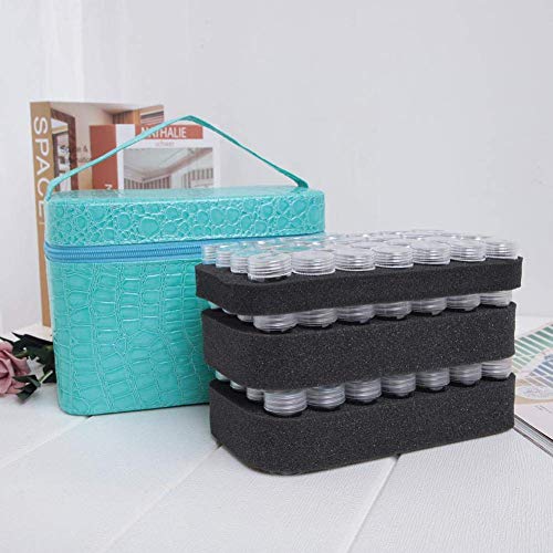 84 Slots Diamond Embroidery Box PU Diamond Painting Accessory Storage Case Container DIY Art Craft Jewelry Beads Sewing Pills Organizer Holder Clear Plastic Beads Cross Stitch Zipper Storage Bag Boxes
