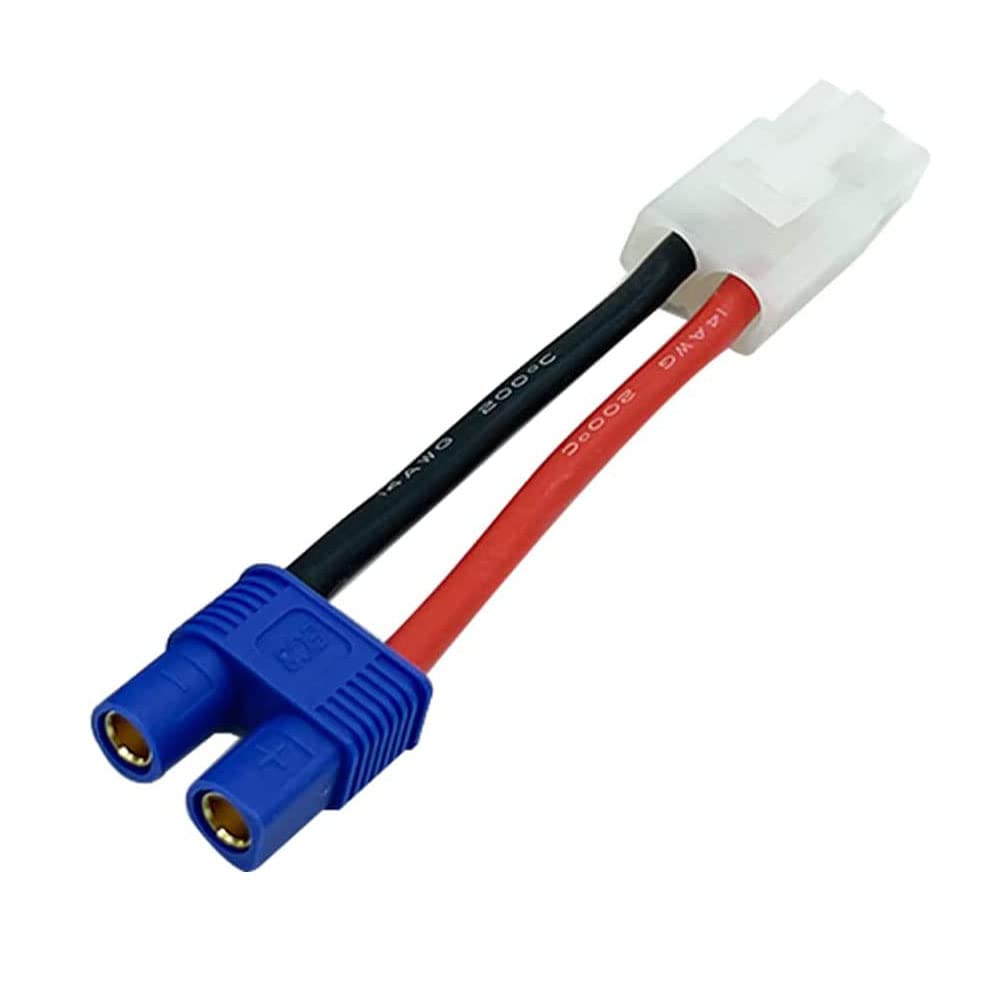 2Pairs EC3 to Tamiya Connector Female Male Adapter with 14AWG 5CM Gauge Wire RC Lipo Battery Connectors Converter Adapter