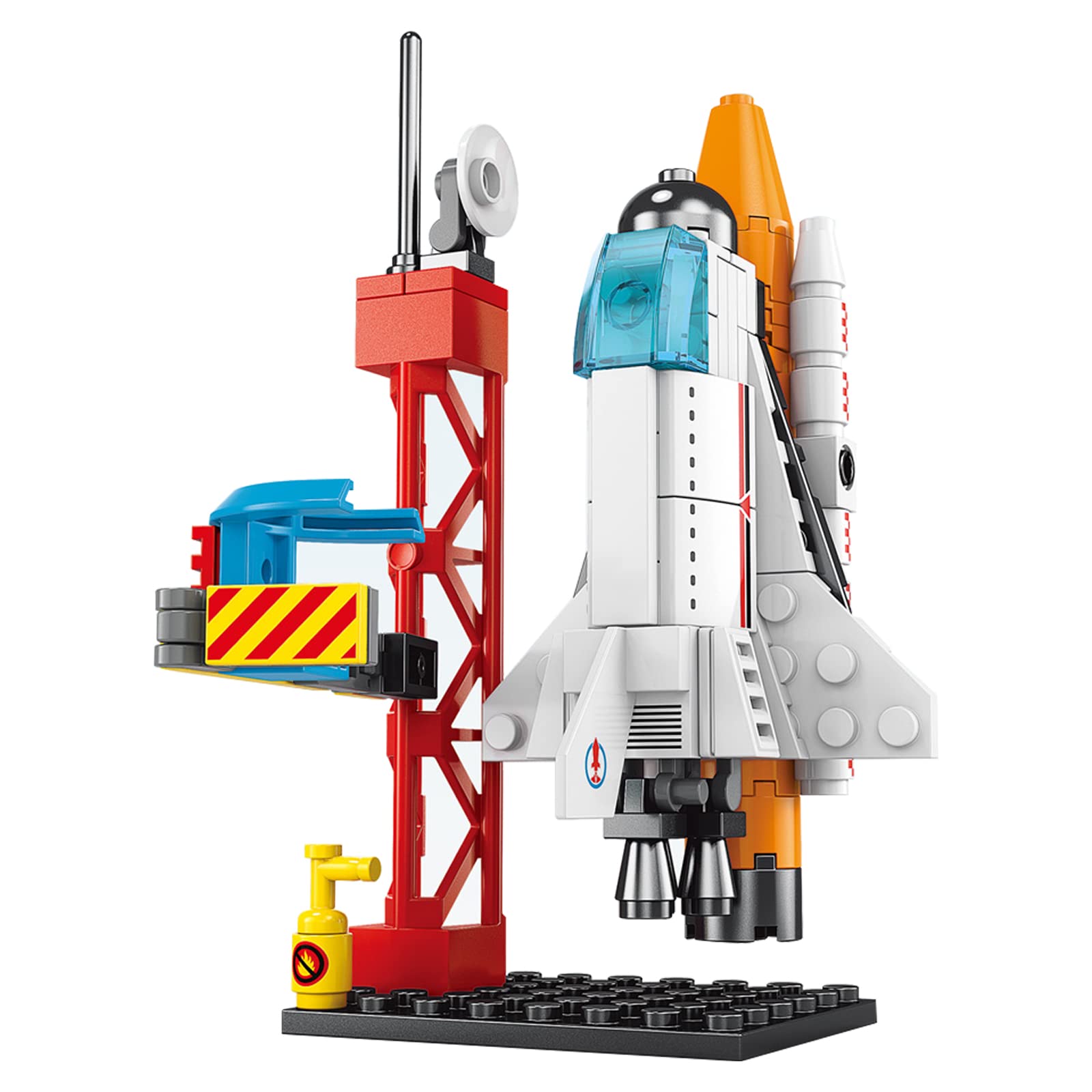 Scosloo Mini Space Shuttle Building Block Toy, Spaceship Rocket Launch Center Toy Set, Aerospace Rocket Building Kit Gifts for 7 8 9 10 11 12 Years Old Boys Kids (107Pcs)