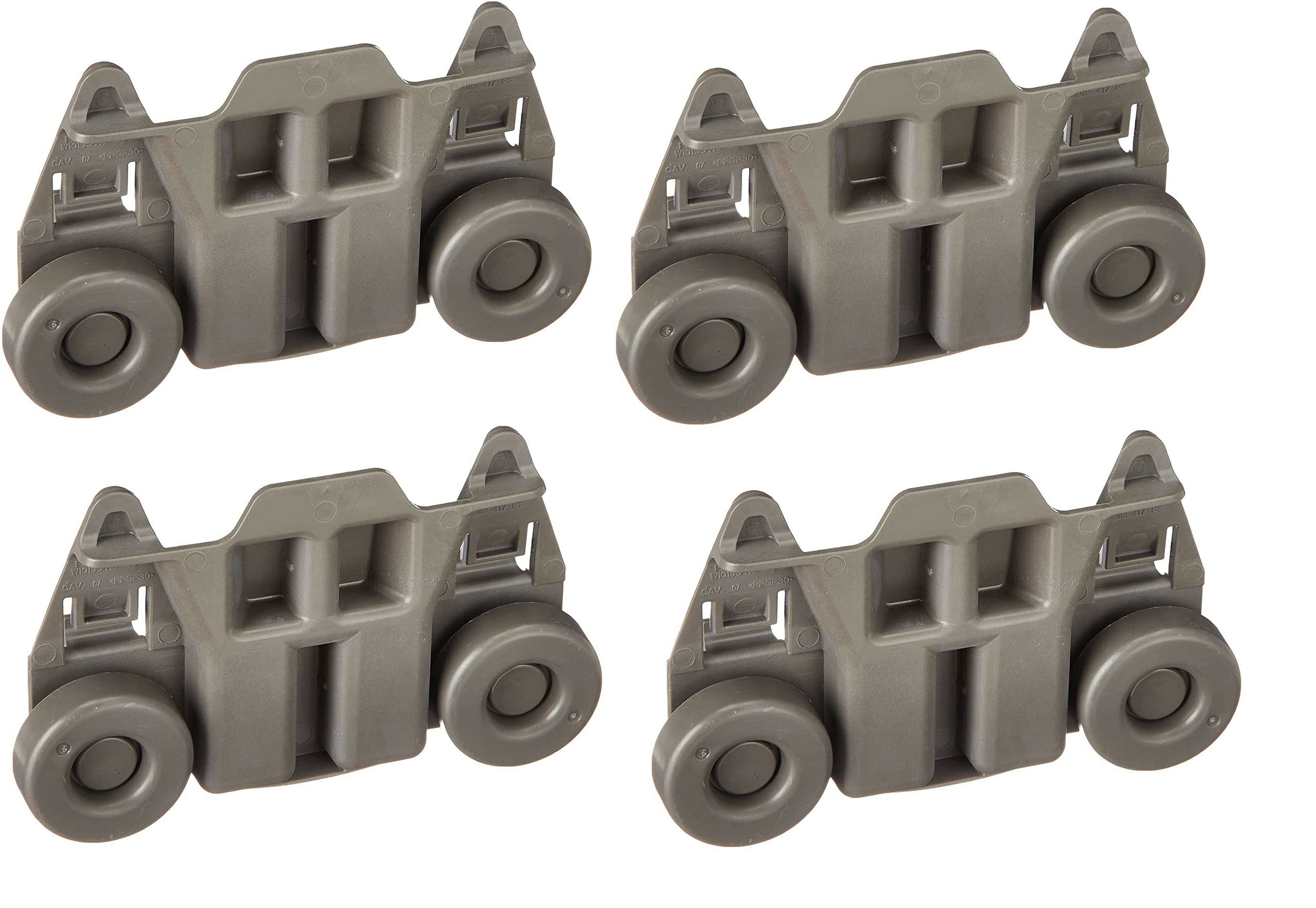 4 Dishwasher Wheels Lower Dish Rack Roller Wheel Replaces For Whirlpool WDF760SADB0 WDF760SADB1 WDF760SADB2 WDF760SADB3 WDF750SAYW0 WDF750SAYW1 WDF750SAYW2 WDF750SAYW3 WDF760SADT0 WDF760SADT1