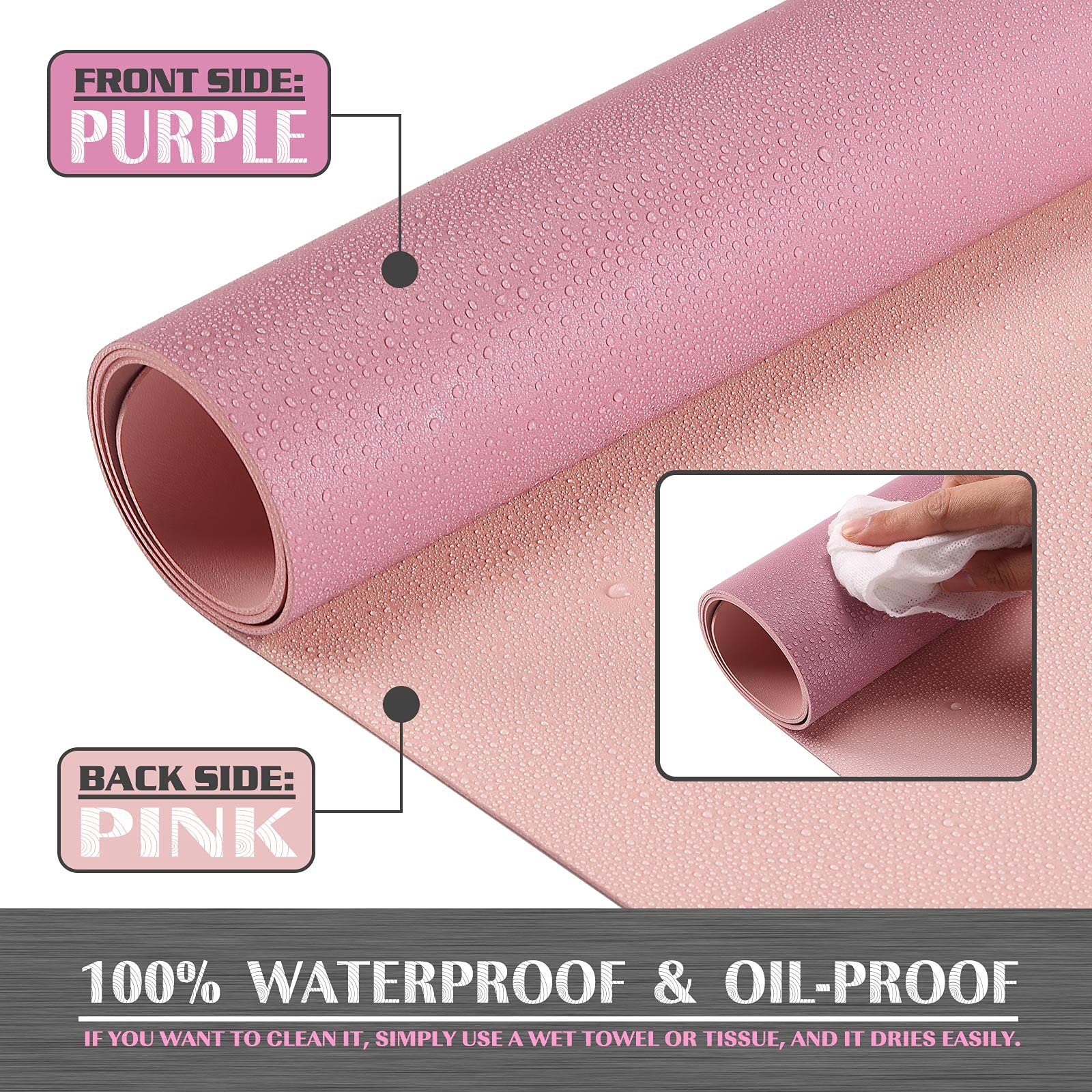 K KNODEL Large Office Leather Desk Mat, Mouse and Keyboard Pad, Computer and Laptop Mat, Desktop Protector and Cover, Writing Pad and Blotter (31.5"x15.7", Purple)