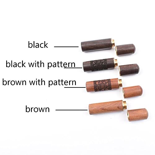 Portable Sewing Needle Box,Wood Needles Container,Pocket Tooth Pick Dispenser Needle Case Needle Storager,Wooden Toothpick Holder(with Pattern,Brown)