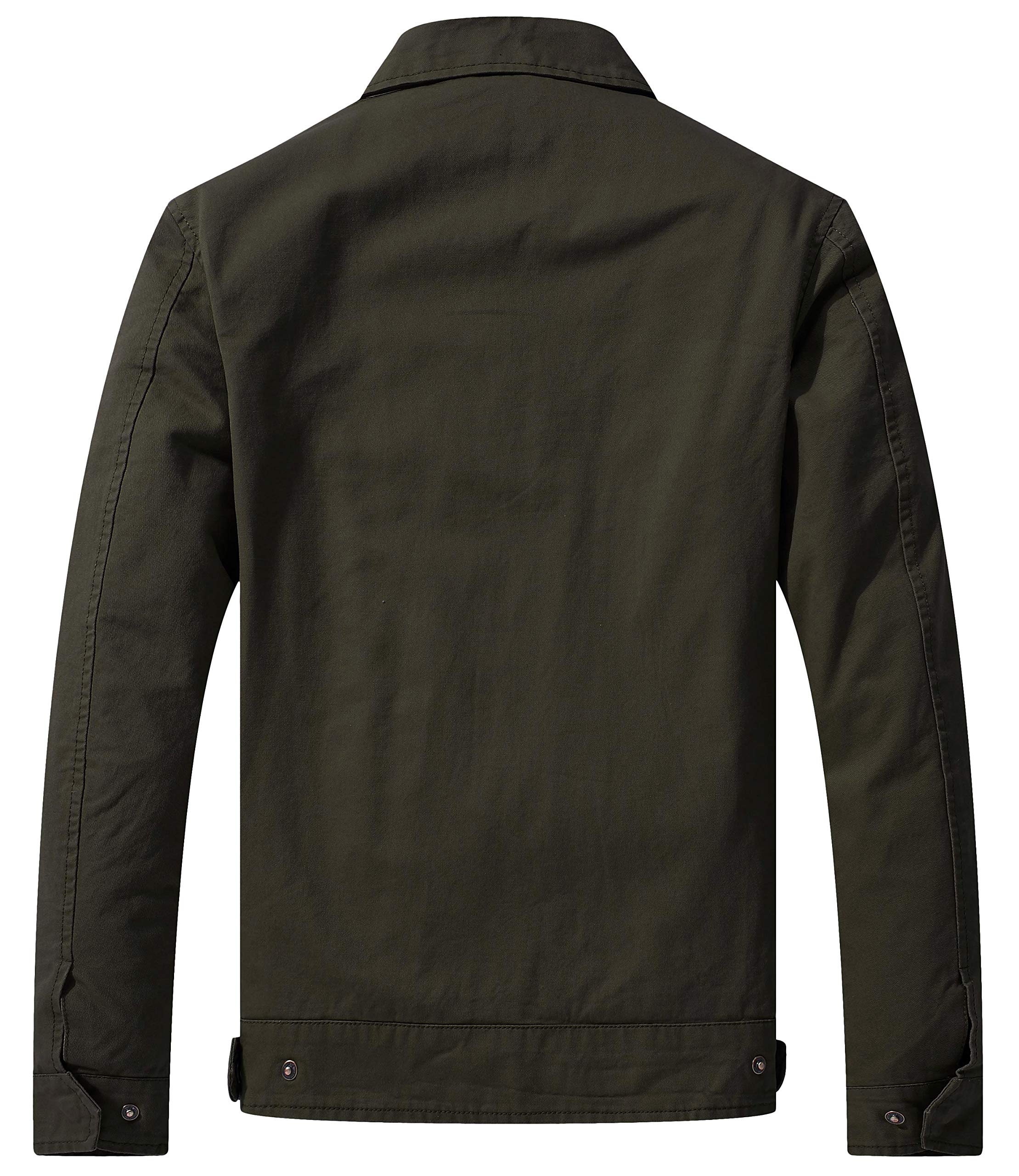 WenVen Men's Casual Cotton Light Jacket Military Barn Coat (Army Green, M)