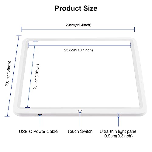 Selens Shadowless Bottom Light Panel for Light Box Photo Studio,11.5" x 11.5"/ 29 x 29cm LED Photography Light for Jewelry Cosmetic Crafts Small Products