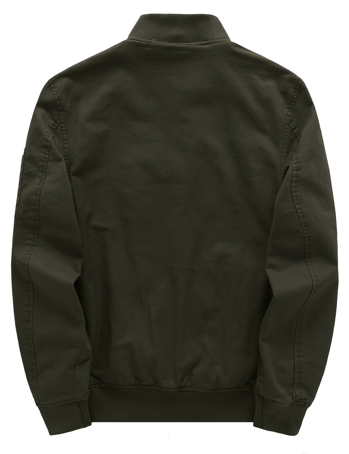 WenVen Men's Twill Cotton Casual Fashion Bomber Jacket Outerwear (Green, XL)