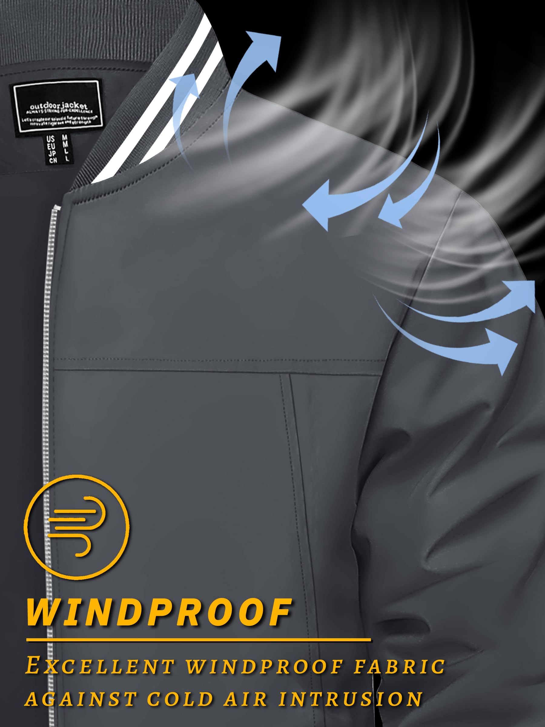 TACVASEN Varsity Jacket Men Men's Jackets With Inside Pockets Men's Lightweight Flight Bomber Jackets Men's Bomber Jackets Windbreaker Spring