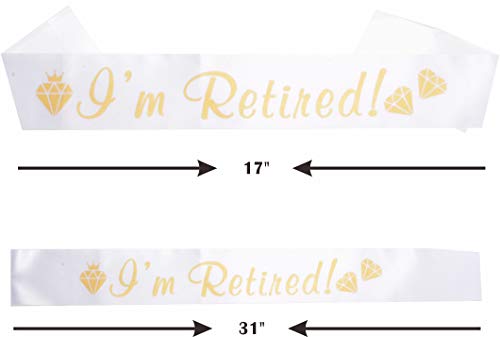 Retirement Decorations Party Sash and Crown for Women - Fabulous Set: Glitter Sash + Gold Rhinestone Premium Metal Tiara - Christmas Gift for Her