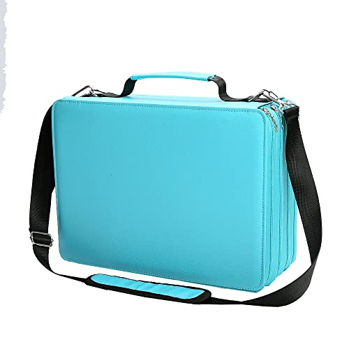 Lbxgap Marker Pen Organizer Case 224 Slots Large Capacity with Handy Wrap Portable Multilayer Holder for Prismacolor Watercolor Pencils & Gel Pen Markers(Blue)