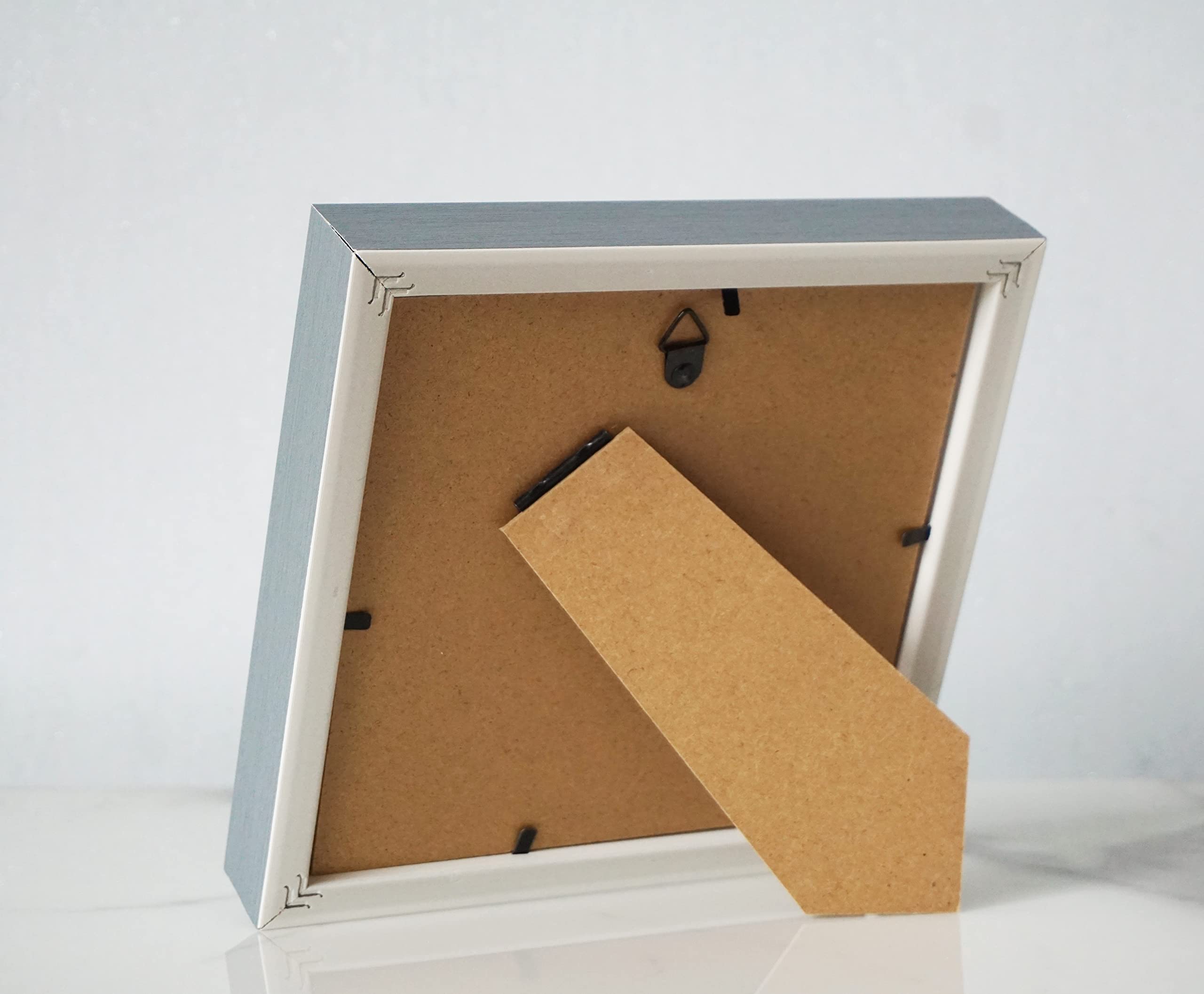 PLUSCHEN 6x6 Blue Beige Square Picture Frame, 6x6 Resin Photo Frame, Wall and Desktop Display Picture Frame, Plexiglass