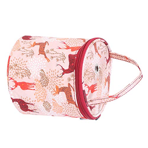 Knitting Storage Bag, Knitting Organizer Bag Yarn Bag with Large Craft Supplies Bag for Storing Knitting Crochet Needles Accessories(Small Barrel)
