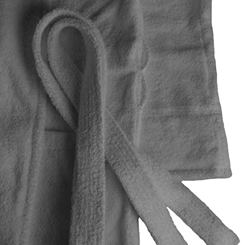 Superior Men's Traditional Premium Turkish Cotton Lightweight Long Bathrobe with Pockets- Large-X Large, Grey