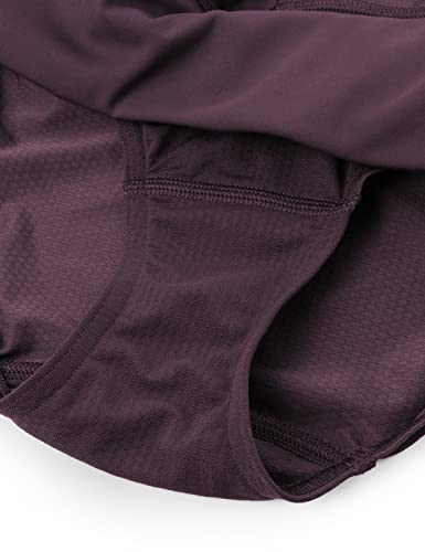 CRZ YOGA Womens Lightweight Gym Athletic Workout Shorts Liner 4" - Quick Dry Running Sport Spandex Shorts Mesh Zipper Pockets Arctic Plum X-Small