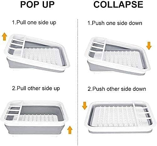 Plate Rack Dish Drainer Rack Collapsible Racks Space Saving Folding and Cutlery Drainer for Kitchen Easy Storage Bpa-Free Cutlery Pan Plate Holder