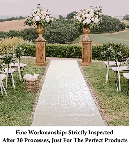 Aisle Runner for Wedding 15FTx2FT Sequin Aisle Runner Indoor Outdoor Ceremonies Decor Ivory Carpet Runner Church Runner Wedding Walkway Carpet Runner Rugs Aisle Runner Sequins (2FTx15FT, Ivory)