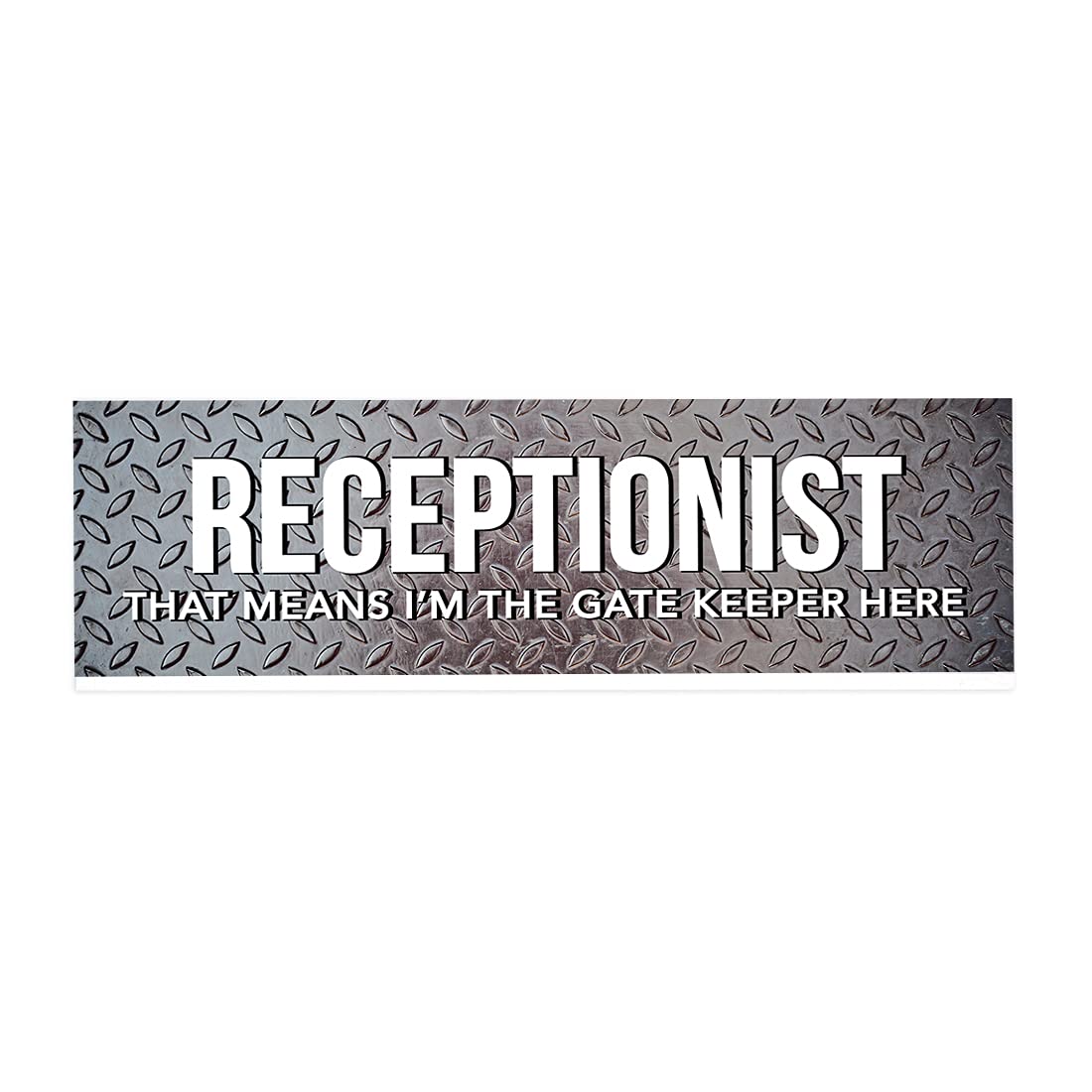 Andaz Press Funny Office Desk Plate, Gate Keeper Acrylic Plate for Home, Desk, Front Desk Receptionist, Secretary, Work, Co-Worker, Funny Nameplate Sign Decorations for Men Women, 8" X 2.5"