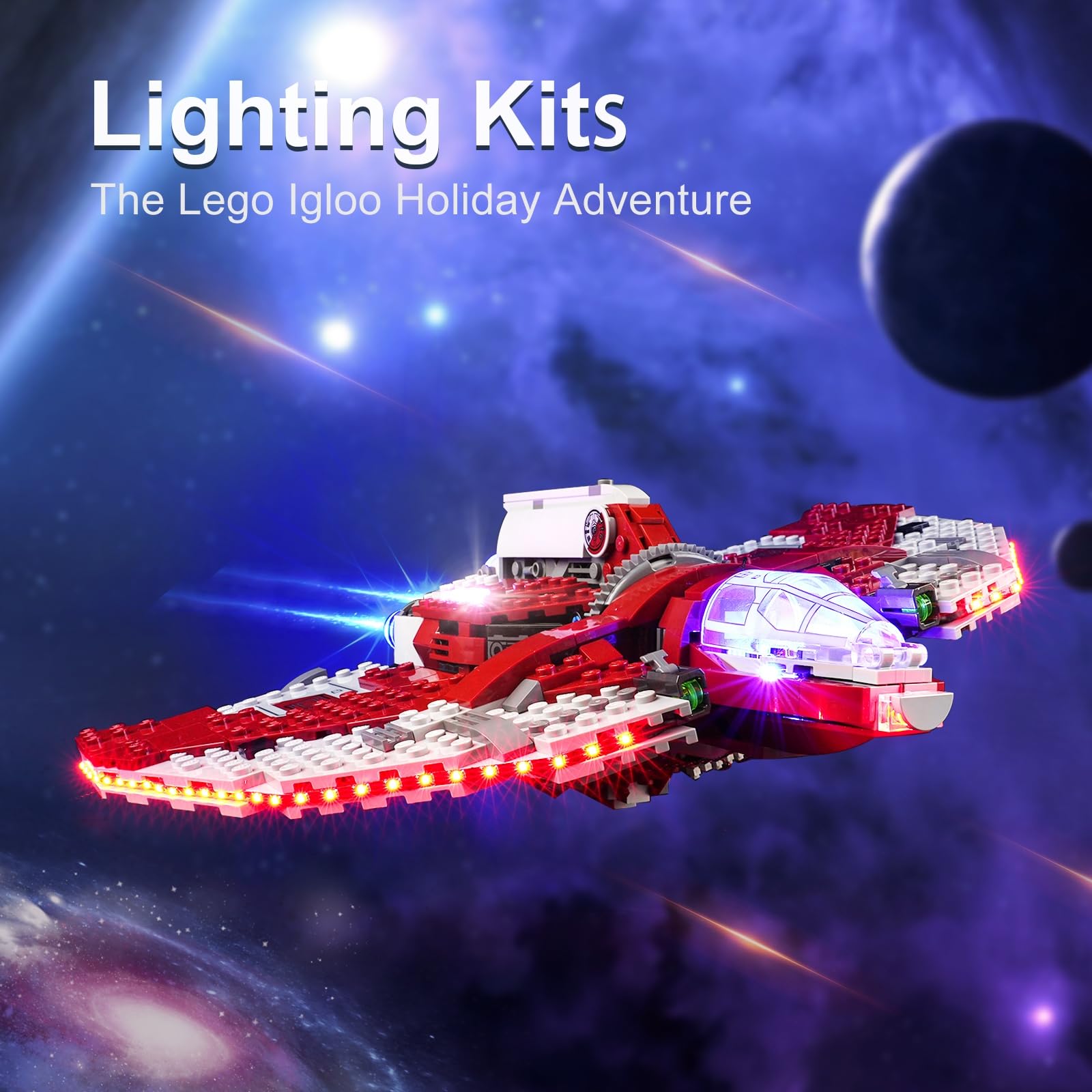 DALDED LED Lighting Kit for Lego Star Wars Ahsoka Tano’s T-6 Jedi Shuttle 75362, LED Light Compatible with Lego 75362 Building Block Models (Not Include Lego Set)
