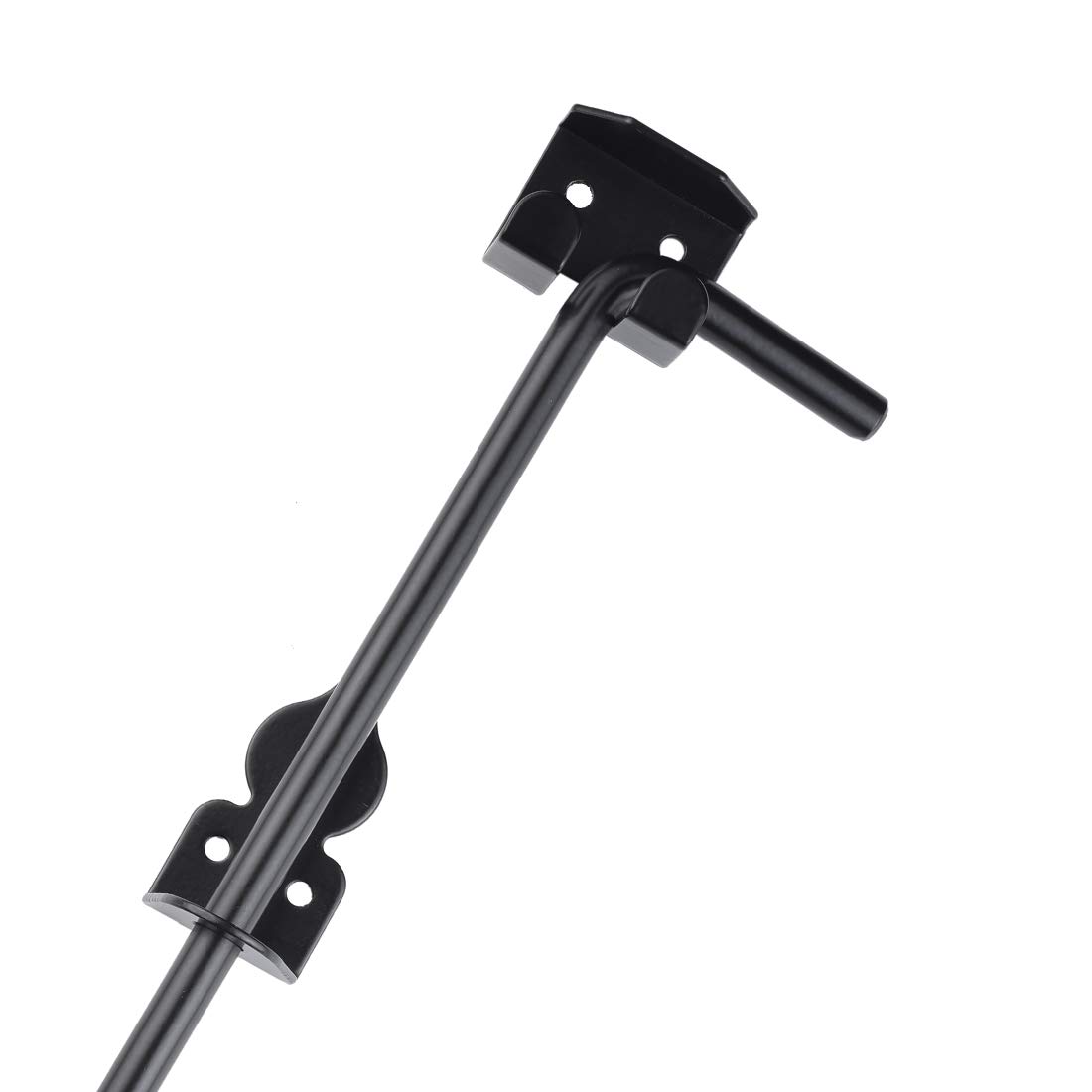 SANKINS 18" Cane Bolt Drop Rod Heavy Duty Gate Hardware Black Solid Steel Gate Ground Latch for Wood PVC Vinyl Metal Gates Fences Doors, Holding Gate to The Ground (1 Pack)