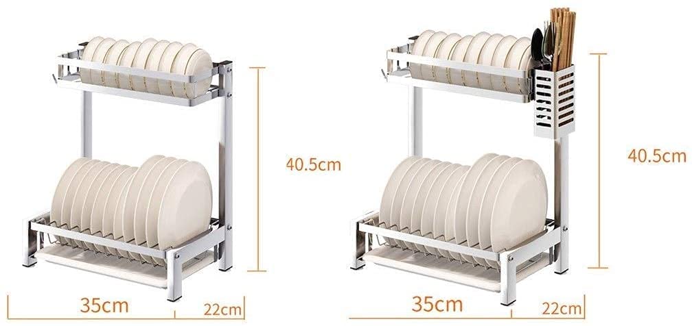 Plate Rack Draining Dish Rack 304 Stainless Steel Dish Drain Rack Kitchen Rack Small Dishware Storage Rack for Kitchen Countertop Pan Plate Holder (Color : A)
