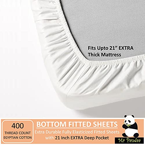 Split King Sheets Sets for Adjustable Bed, Soft 100% Egyptian Cotton 400-Thread-Count, Sateen Weave, 5PC Set with 2 Fitted Sheets, Split-King Sheet Set 21-Inch Deep Pockets, 400-TC - Burgundy Solid