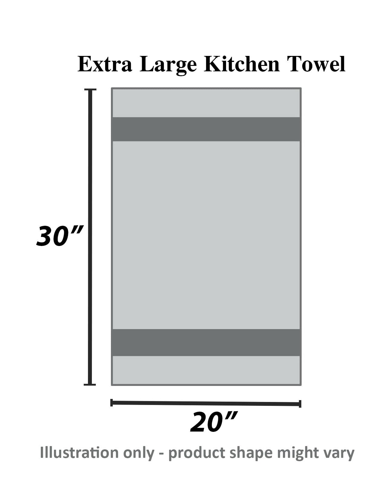 Urban Villa Kitchen Towels 100% Cotton Pack of 6, Highly Absorbent Quick Drying Super Soft Premium Dish Towels for Kitchen with Hanging Loop Hand & Tea Towels - 20x30 Inch, (Black & White, Striped)