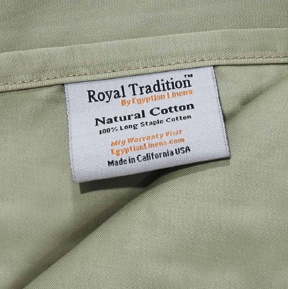 Royal Tradition Made in USA- Low Profile Cotton Sateen Sheets Set (7-10 Inches) King Size-White, 4pc Bed Linens