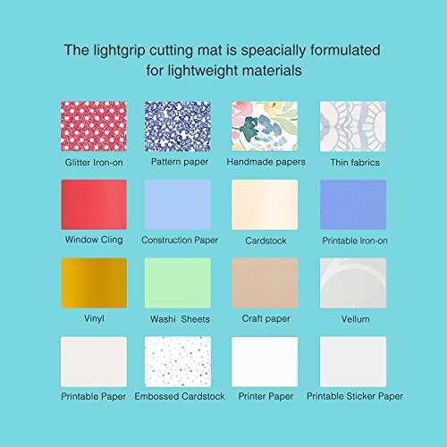 Funnycut Lightgrip Cutting Mat for Silhouette Cameo 4/3/2/1 (12x12 Inch, 3 Pack) Durable Adhesive Cutting Mat for Silhouette Cameo Accessories