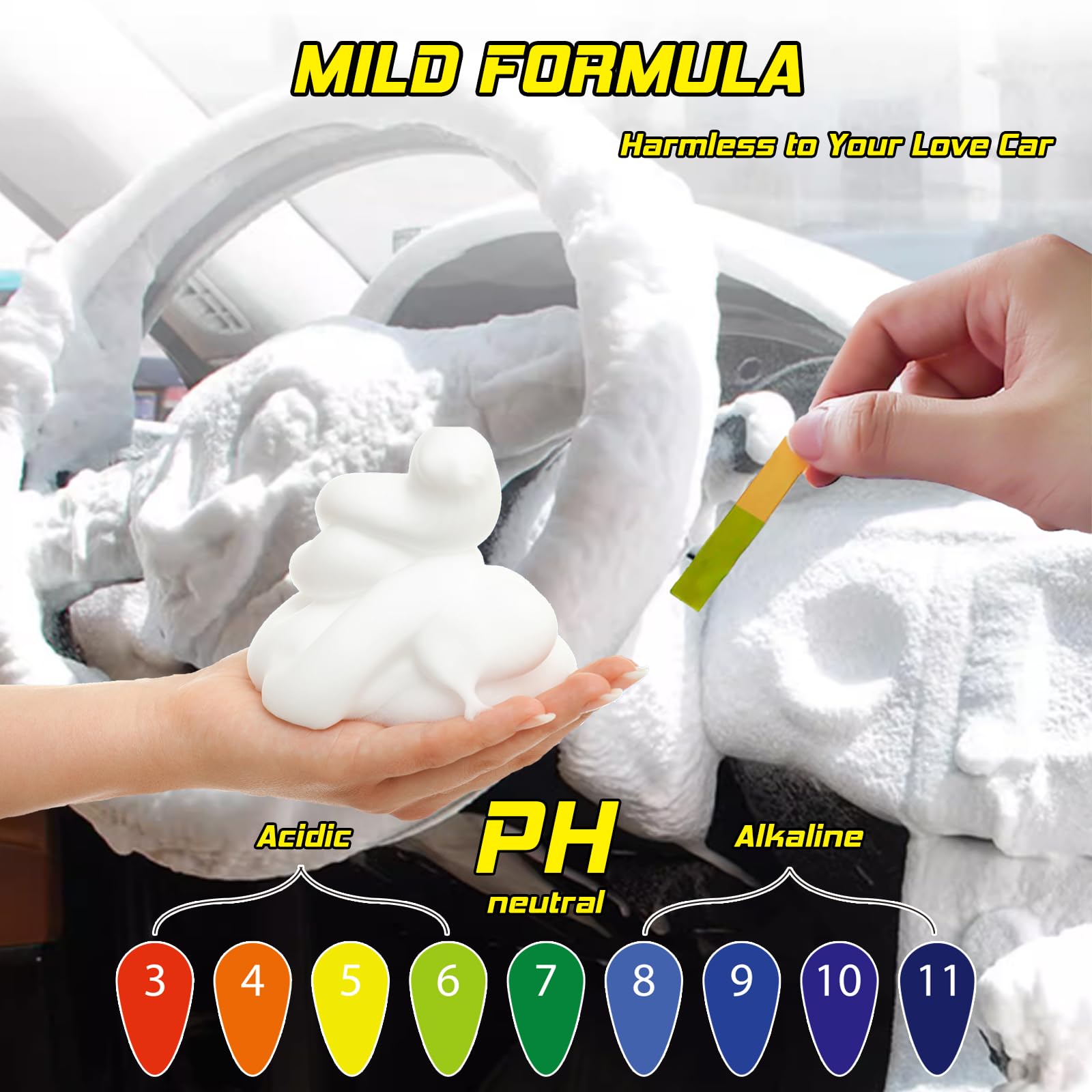 Foam Cleaner For Car, 2 Packs High Effective Foam All Purpose Cleaner, Enhanced Formula Car Magic Foam Cleaner For Car Interior, Multipurpose Foam Cleaner Spray For Carpet, Upholstery, Fabric Washing