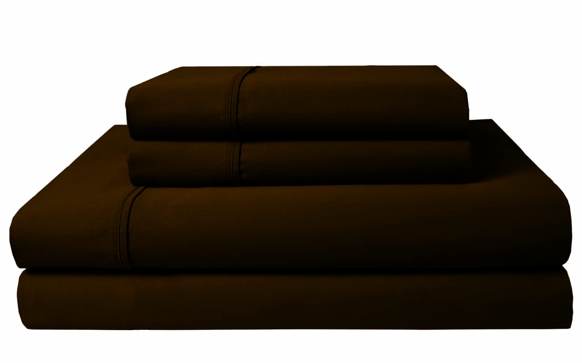 400 Thread Count Pure 100% Egyptian Cotton Sheet Set, Twin Size Bedsheet, 19 Inch Deep Pockets of Fitted Sheet - 4 Piece Soft Breathable Sateen Weave Hotel Bedding 400-TC - Chocolate Solid