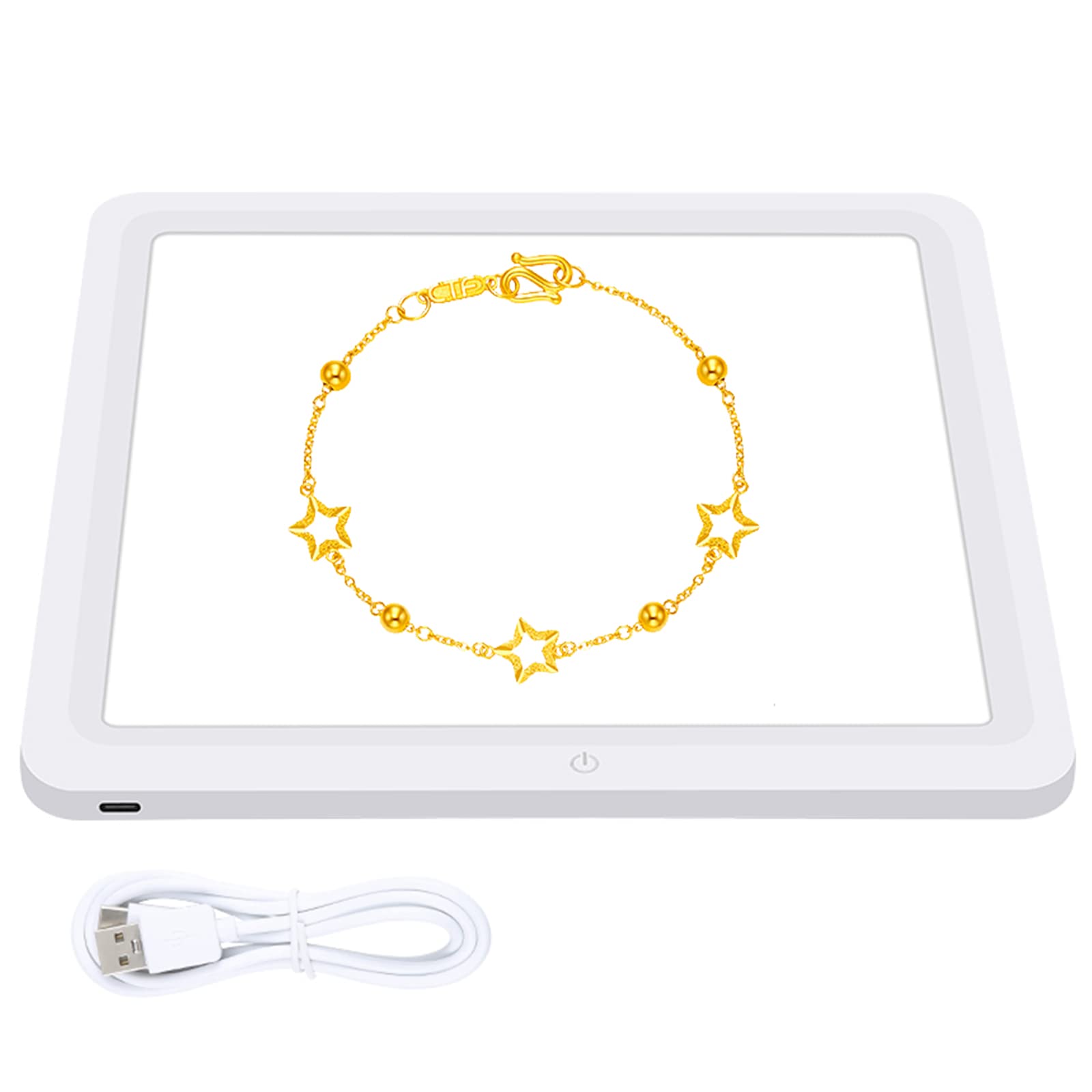 PULUZ 29cm Photography Shadowless Light Panel Ultra Bright LED Fill Light Background Panel Touch Bottom Light Photo Box Light with USB-C Power Suitable for Jewelry Cosmetic Handicraft Shooting