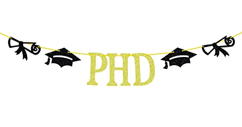 Gold Glitter PHD Banner, You PHDid It/Congratulations PHD/Congrats PHD/Congrats Doctor, Graduations Party Decorations Supplies