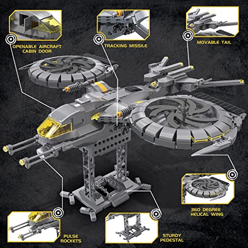 NEWABWN Star Space Raptor Attack Aircraft, War Airplane Model Spaceship Building Set for Adults, Compatible with Lego Set, Space Shuttle Fighter Military Plane Toy Gift for Boys 8-14 (887PCS)