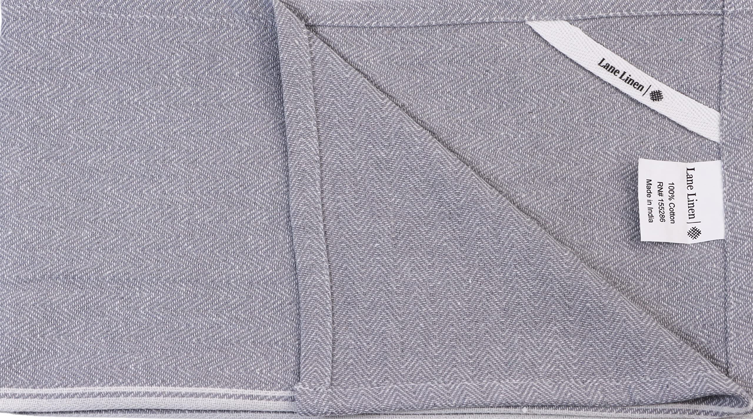 LANE LINEN Kitchen Towels Set - 100% Pure Cotton Dish Towels for Kitchen, Super Absorbent Kitchen Hand Towel, Grey Tea Towels, Soft & Durable Dish Cloths, Pack of 6 – 15”x25”, Grey Chambray