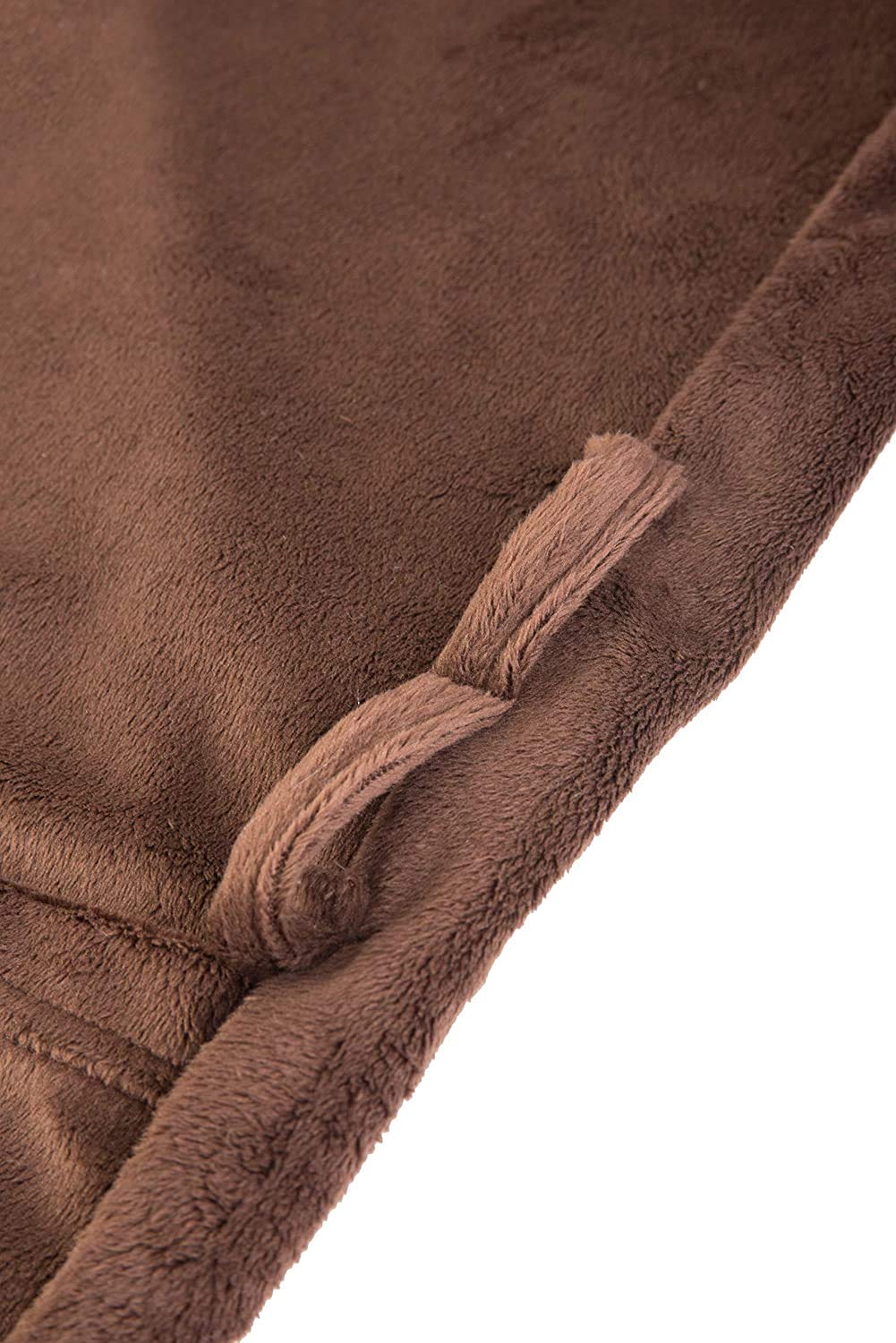 Canyon Rose Cloud 9 Men's Plush Microfiber Spa Robe, Kimono Style Wrap, 3/4 length Sleeves, Side Pockets, Waist Belt with Bi-level Loops, Machine Washable, 52 inch length, Chocolate Brown, XL