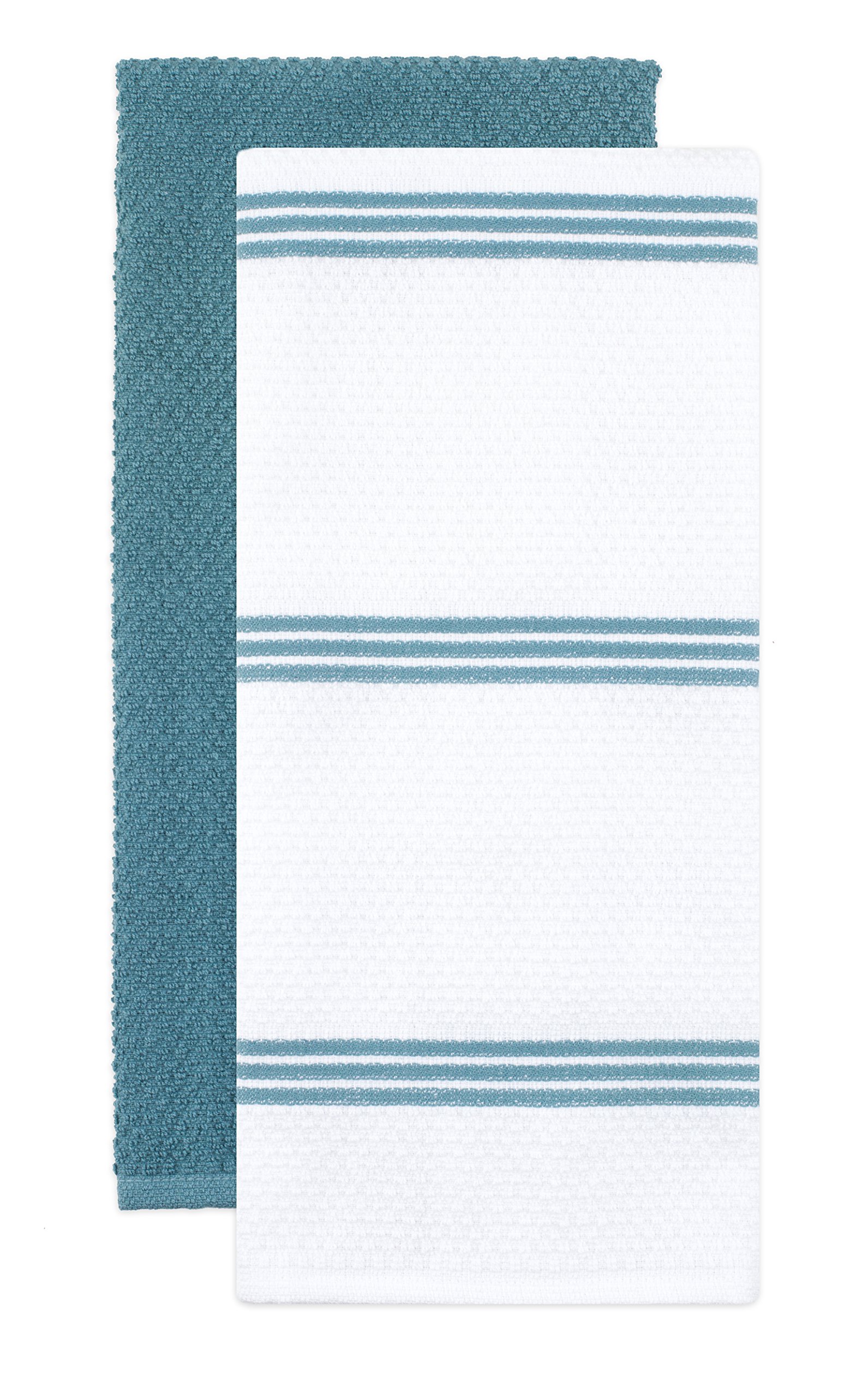 Kitchen Towels Dishcloths Oven Mitts and Pot Holders Set of 9, Oeko-Tex 100% Cotton Terry Dish Towels & Dish Cloths, Non-Slip Silicone, Blue