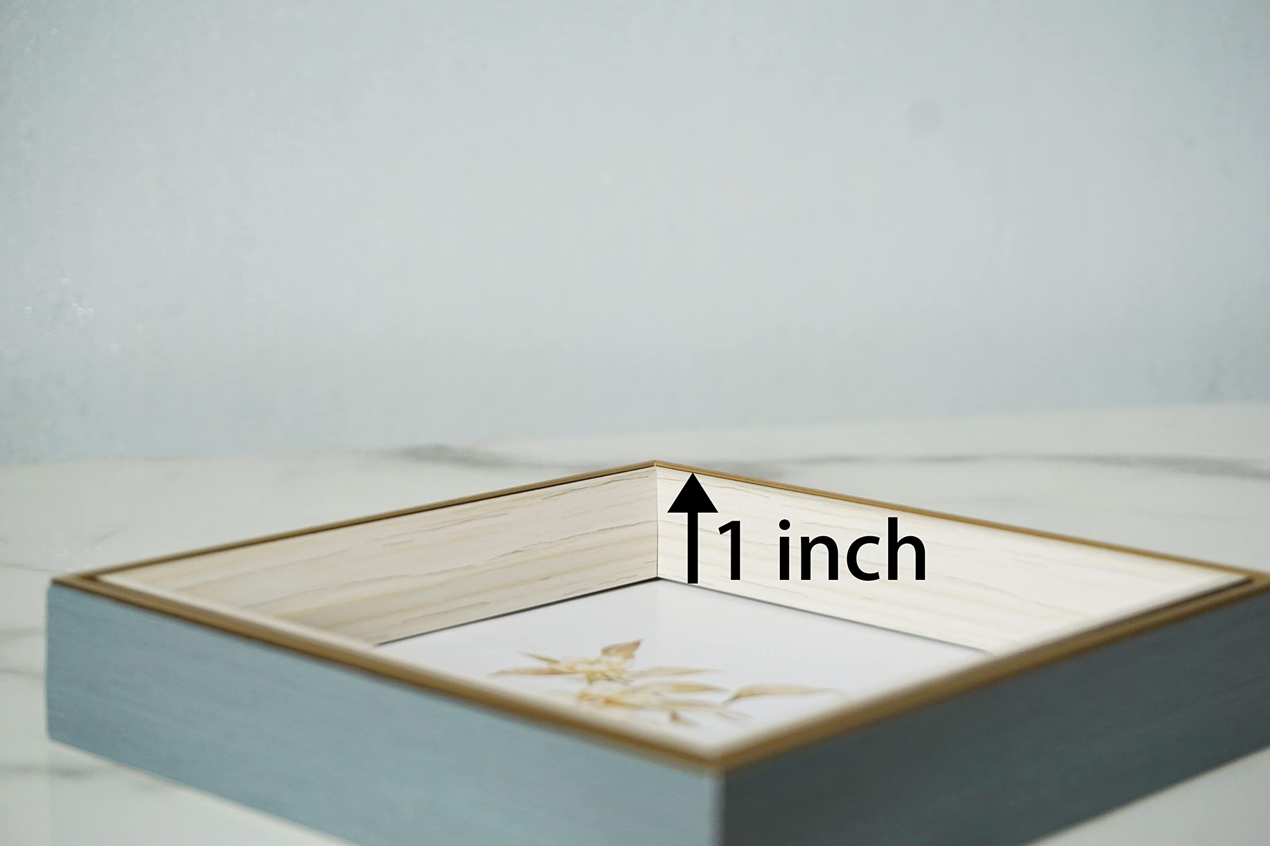 PLUSCHEN 6x6 Blue Beige Square Picture Frame, 6x6 Resin Photo Frame, Wall and Desktop Display Picture Frame, Plexiglass