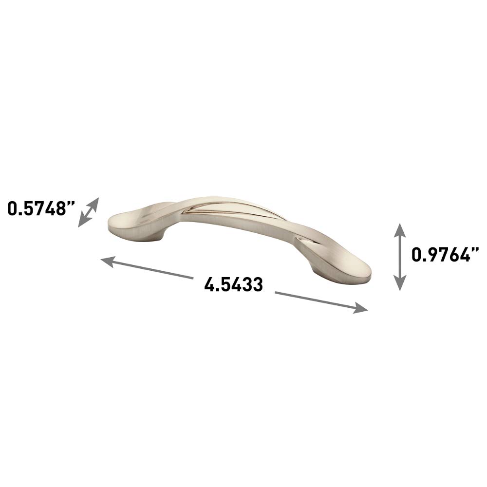 Franklin Brass Twisted Arch (25-Pack) Cabinet Handles 3' Hole Center Satin Nickel Kitchen Drawer Pulls Dresser, Furniture Hardware P35518K-SN-B1