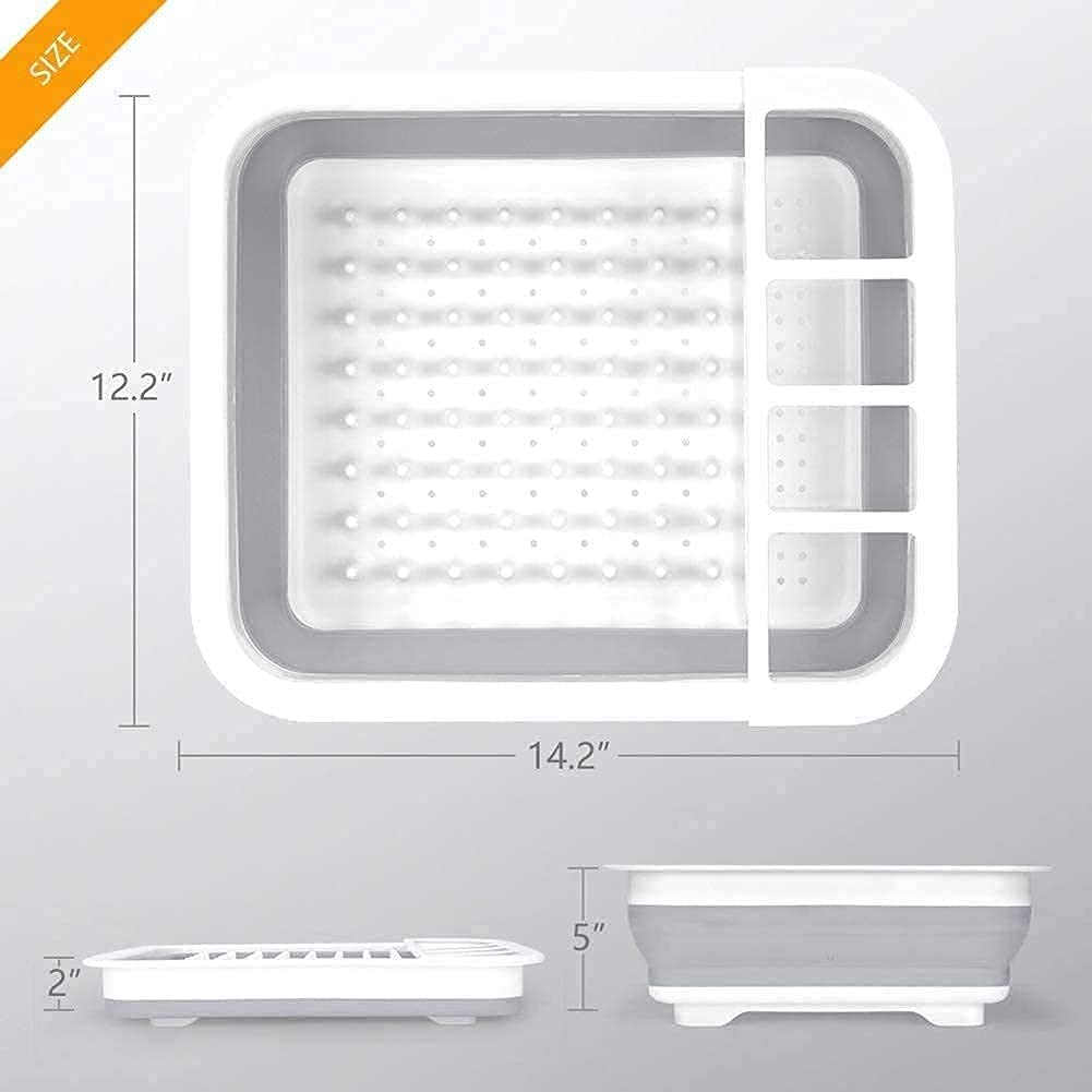 Plate Rack Dish Drainer Rack Collapsible Racks Space Saving Folding and Cutlery Drainer for Kitchen Easy Storage Bpa-Free Cutlery Pan Plate Holder