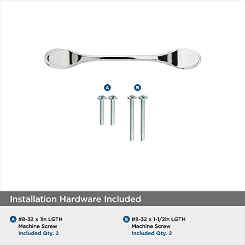 Amerock | Cabinet Pull | Polished Chrome | 3 inch (76 mm) Center-to-Center | Ravino | 1 Pack | Drawer Pull | Drawer Handle | Cabinet Hardware