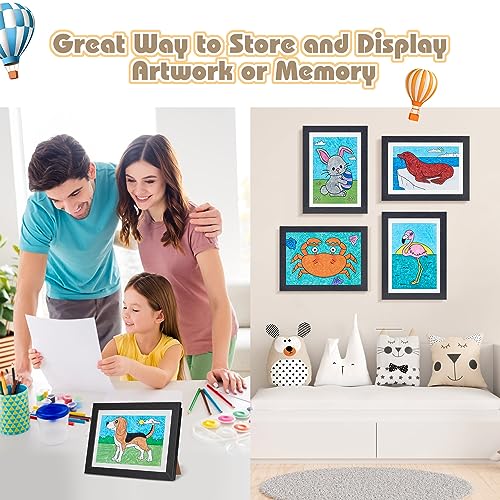 2 Pack Kids Art Frame - 8.5X11 Kids Artwork Frames Changeable Picture Display Holds Max. 150 Pcs,Front Open Storage Frames Great for 3D Picture,A4 Artwork,Children Drawing,Hanging Art (Black)