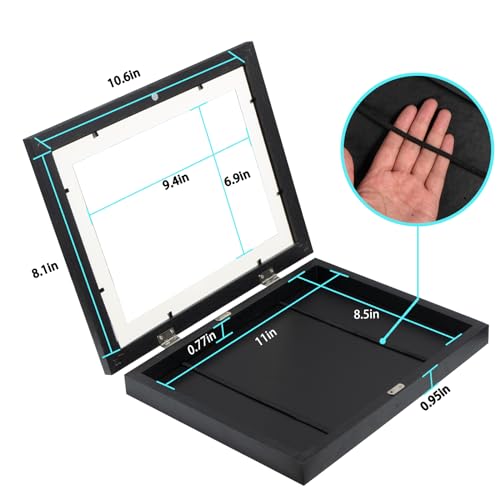 LOMILD 2-Pack Kids Artwork Frames Changeable, 8.5x11 Kids Art Frames in Balck, Front Opening with Acrylic Sheet, Great for Children Art Projects, Art Display Storage, Holds 50 PCS Pictures