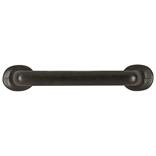 Hickory Hardware 1 Pack Solid Core Kitchen Cabinet Pulls, Luxury Cabinet Handles, Hardware for Doors & Dresser Drawers, 4 Inch Hole Center, Black Iron, Carbonite Collection